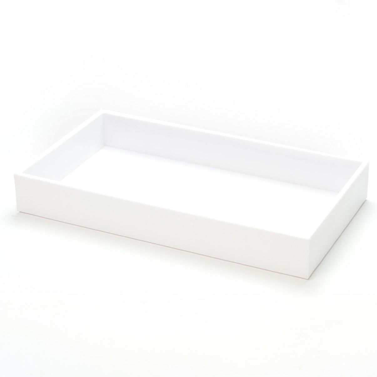 2" High Standard Size White Stackable Plastic Tray – JPI Display