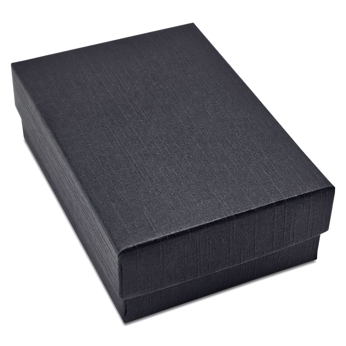 3 1/4" x 2 1/4" x 1" Black Linen Pattern Cotton Filled Paper Box – JPI ...
