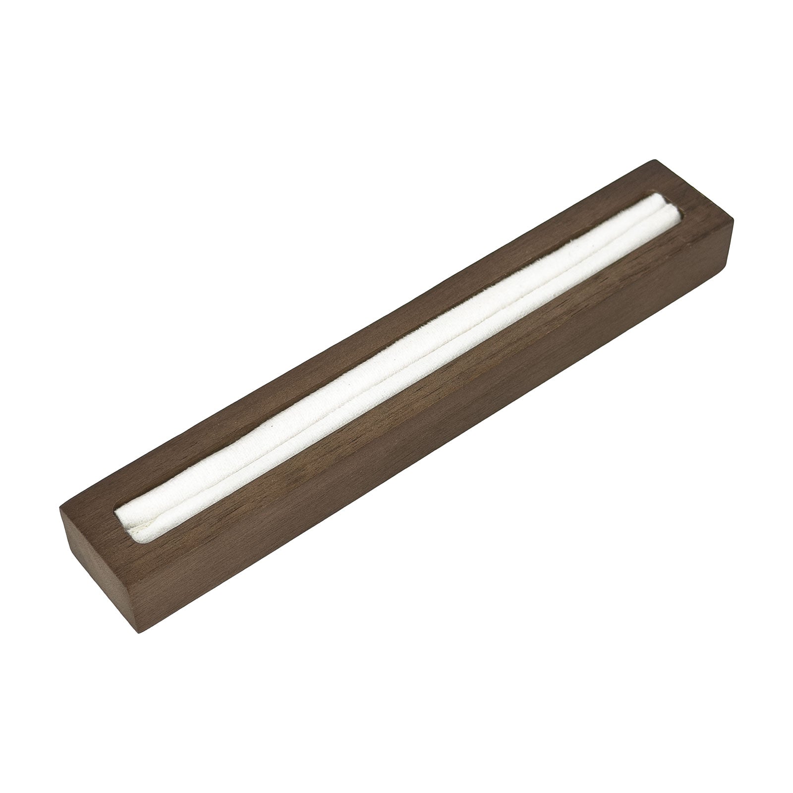 Dark Oak White Velvet Single Slot Ring Display Tray – JPI Display