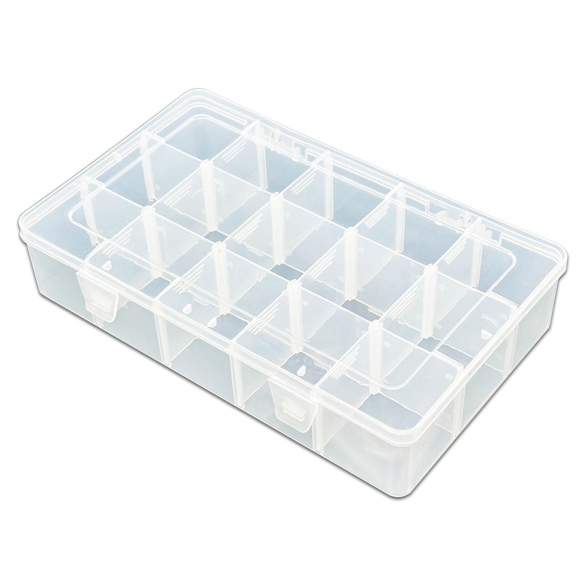 15 Grid Clear Plastic Compartment Organizer Storage Case – JPI Display