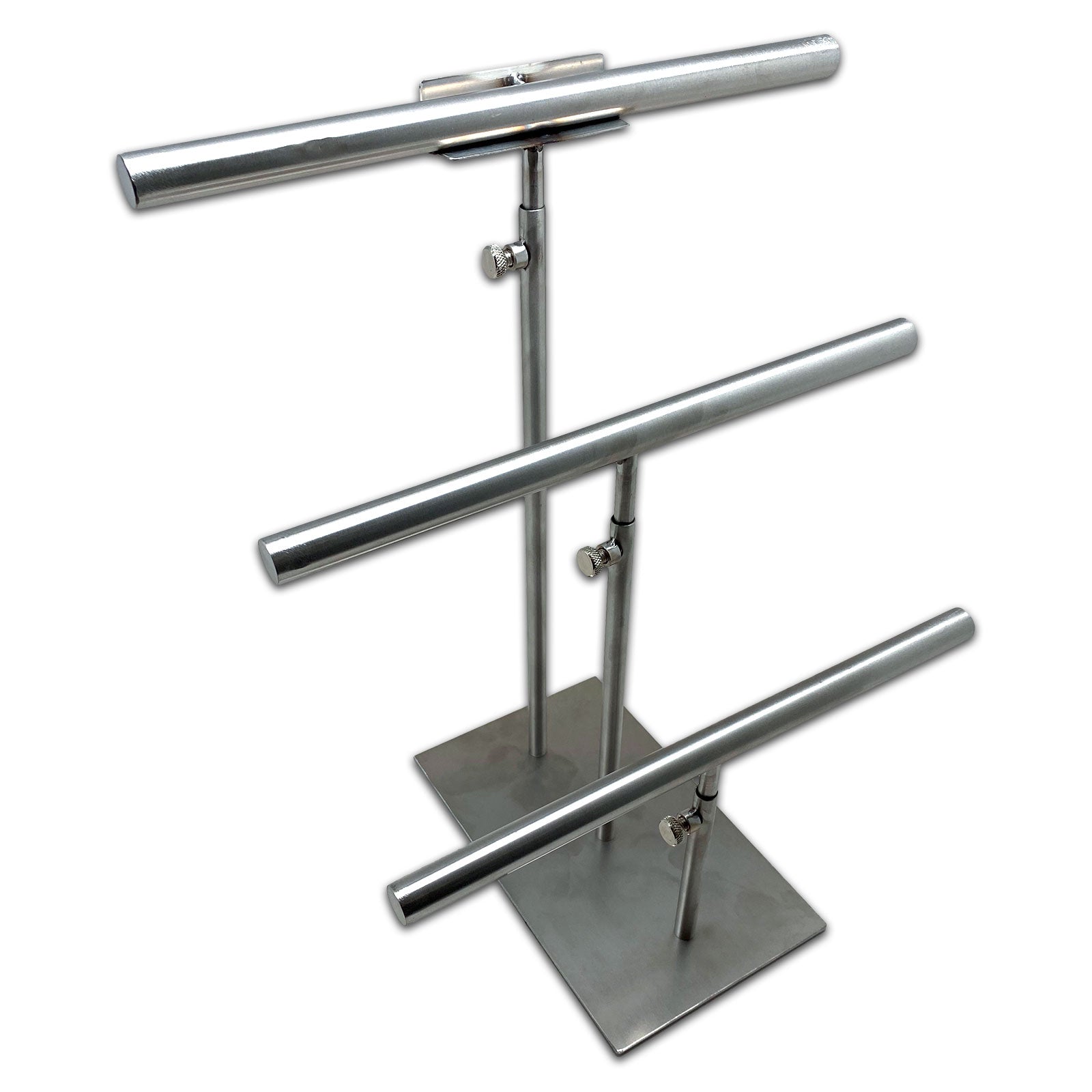 3-Tier Aluminum Metal Adjustable T-Bar Jewelry Display Stand – JPI Display