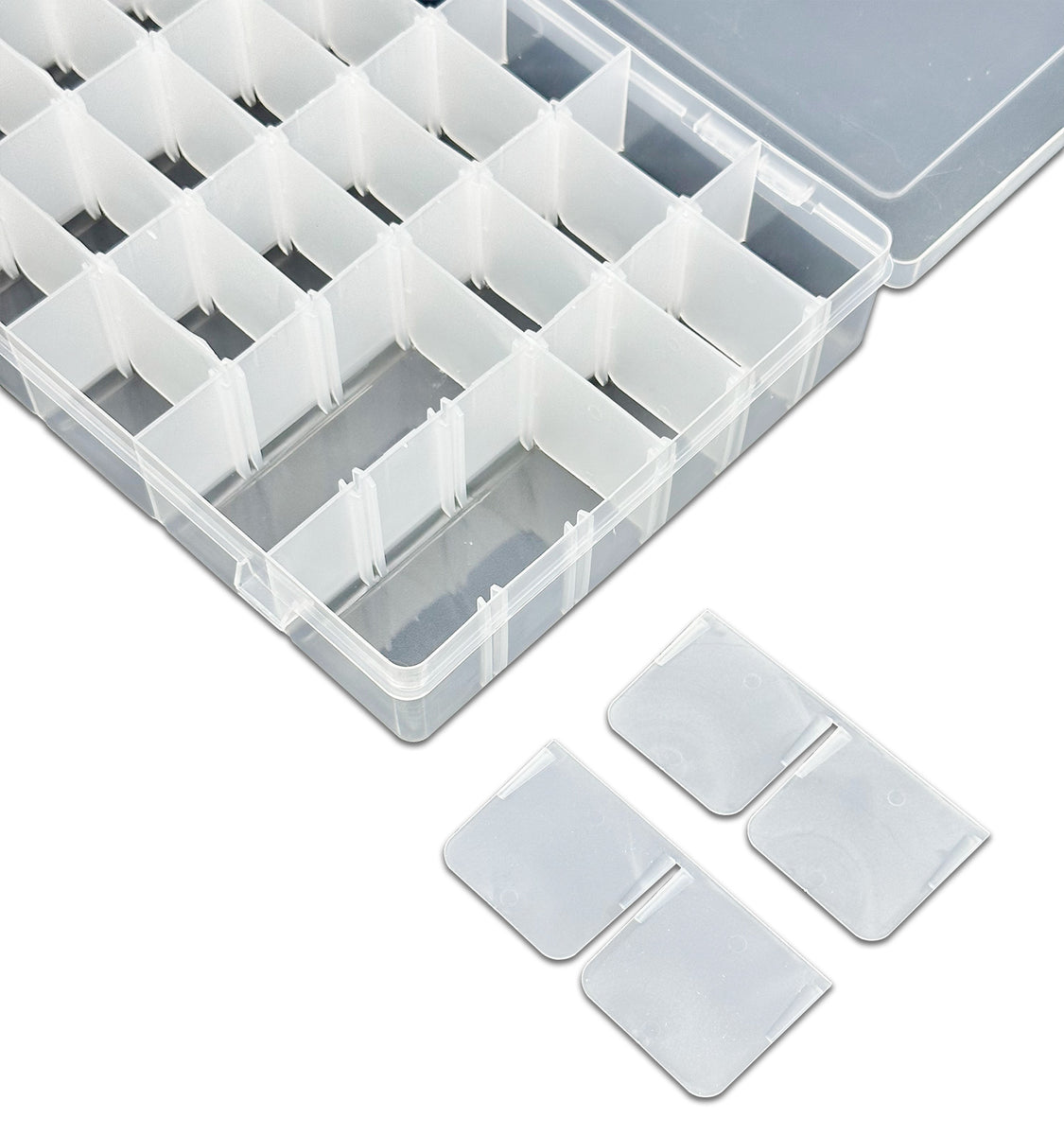 36 Grid Clear Plastic Compartment Organizer Storage Case – JPI Display